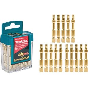 makita b-60545 impact gold t25 torx 2″ power bit, 15/pk