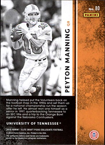 2018 Panini Elite Draft Picks #80 Peyton Manning Tennessee Volunteers Football Card