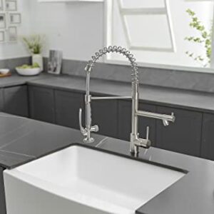 Fapully Commercial Pull Down Kitchen Sink Faucet with Sprayer Brushed Nickel