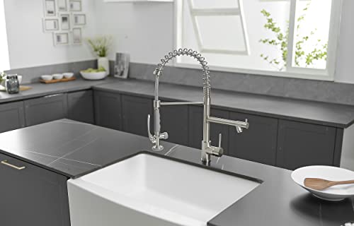 Fapully Commercial Pull Down Kitchen Sink Faucet with Sprayer Brushed Nickel