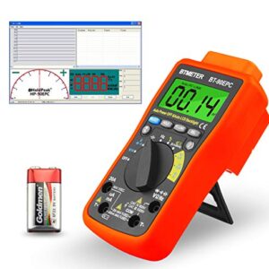 BTMETER BT-90EPC Digital Multimeter, Auto-Ranging AC/DC Volt Amp Ohm Temperature Electric Multi-Tester, w/USB to PC Link Sync for Data Logging