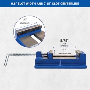 Yost Vises LDPV-6 Drill Press Vise | 6 Inch Jaw Width Portable Vise | Blue