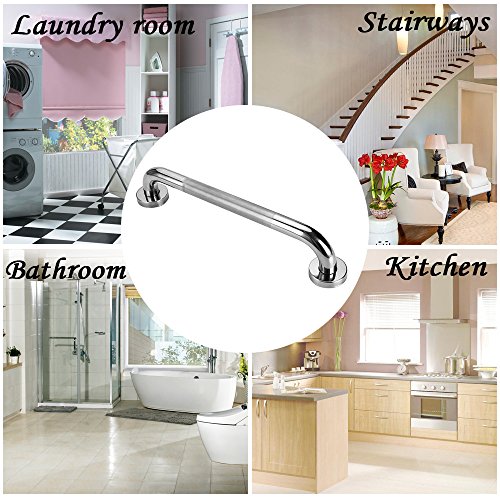 Sumnacon 16 Inch Bath Grab Bar with Anti-Slip Grip, Sturdy Stainless Steel Shower Safety Handle for Bathtub,Toilet, Bathroom,Kitchen,Stairway Handrail,Come with Mounted Screws