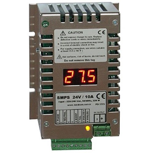 DATAKOM SMPS-2410 (24V/10A) Generator Start Battery Charger/Stabilized Power Supply with Display