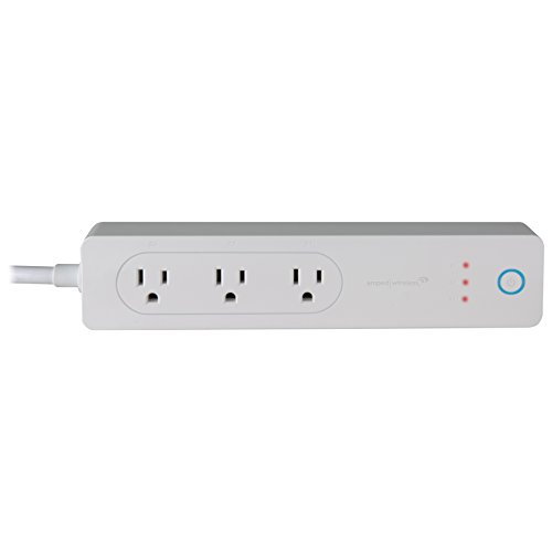 Amped AWPS148W Wireless Wi-Fi Smart Power Strip, Compatible with Amazon Alexa or Google Assistant (Sold Separately), Up to 3 Devices, White