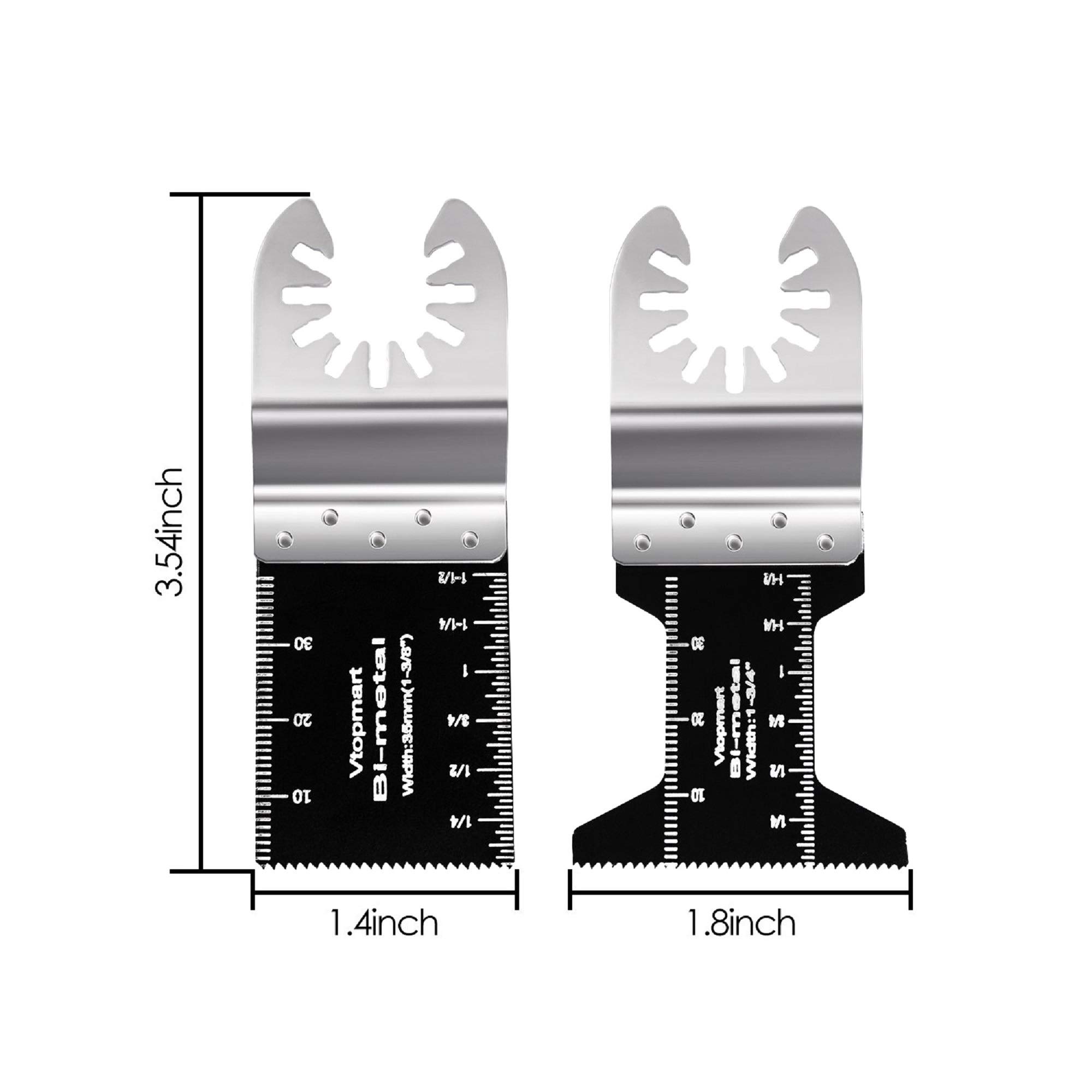 Vtopmart 20 Metal Wood Oscillating Multitool Quick Release Saw Blades Compatible with Fein Multimaster Porter Cable Black & Decker Bosch Craftsman Ridgid Ryobi Makita Milwaukee Rockwell