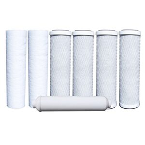 cfs – 7 pack water filters replacement kit 5 stage compatible with wp500024 models – remove bad taste & odor – whole house replacement water filter cartridge, white