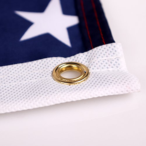 Tenby Living American Flag 3 x 5 ft. Heavyweight 2X Thick Polyester - UV Protected, Quadruple-Stitched Fly End, Double-Stitched Edges, Brass Grommet