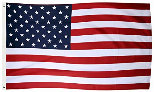 Tenby Living American Flag 3 x 5 ft. Heavyweight 2X Thick Polyester - UV Protected, Quadruple-Stitched Fly End, Double-Stitched Edges, Brass Grommet