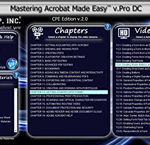 TEACHUCOMP DELUXE Video Training Tutorial Course for Adobe Acrobat Pro DC- Video Lessons, PDF Instruction Manual, Quick Reference Guide, Testing, Certificate of Completion