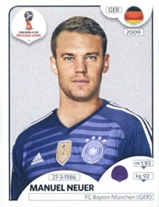 2018 panini world cup stickers russia #434 manuel neuer germany soccer sticker