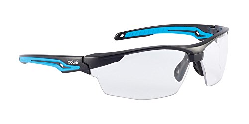 Bolle Safety 40301, Tryon Safety Glasses Platinum, Black/Blue Frame, Clear Lenses