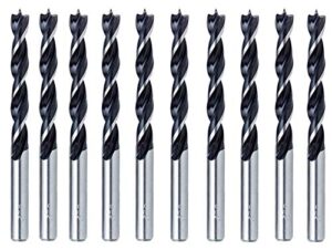 brad point drill bit set 1/4 inch 10pcs spur point stubby woodworking drill bits