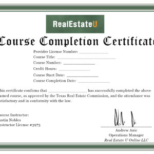 180-Hour Texas Real Estate Salesperson License Course (Online Course) [Online Code]