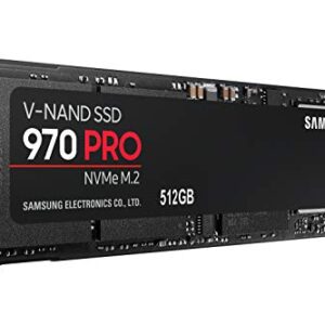 Samsung 970 PRO SSD 512GB - M.2 NVMe Interface Internal Solid State Drive with V-NAND Technology (MZ-V7P512BW), Black/Red