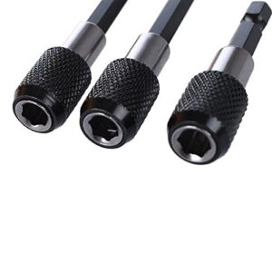 OSOF Extension Bar Hex Shank Socket Adapter Drill Bit, 3Pcs Impact Socket Square Nut Driver Bit + 3Pcs 1/4 Hex Shank Screwdriver Bit Holder + 1Pcs 1/4 Hex 105 Degree Right Angle Drill Attachment