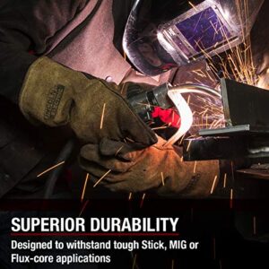 Lincoln Electric Heavy Duty MIG/Stick Welding Gloves | Heat Resistant & Durabilty | Medium | K4082-M