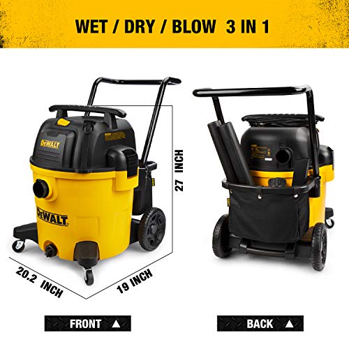 DeWALT 14 Gallon Poly Wet/Dry Vacuum, 6 Horse Power 120V for Jobsite /Industry, Yellow ,DXV14P