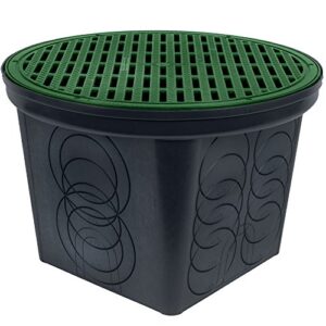 StormDrain FSD-3017-20BKIT-6-GRN 20-in. Large Round Catch Basin with Green Grate Kit