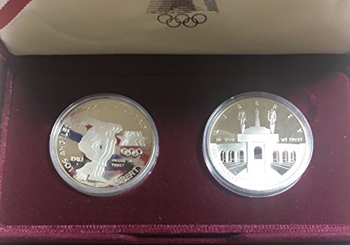 1983 S 1984 Silver Olympic Dollars Comes in the Original Packing from the Mint Proof