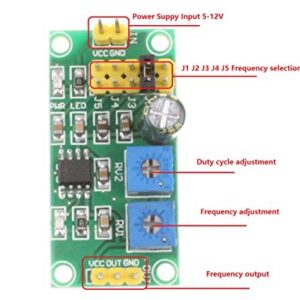 NOYITO NE555 Signal Generator Module Square Wave Square Wave 5 to12V Power Supply Frequency 0.6 to180KHz Duty Cycle Adjustable (Pack of 2)