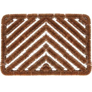 footmatters ninamar natural coir herringbone door mat - 24 x 16 inch