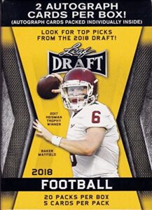 2018 leaf nfl draft series factory sealed blaster box of packs with 2 guaranteed autographed cards per box! one of the first 2018 football products on the market!