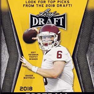 2018 LEAF NFL DRAFT Series Factory Sealed Blaster Box of Packs with 2 GUARANTEED Autographed Cards per box! One of the First 2018 Football Products on the market!