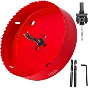 6 inch hole saw for making cornhole boards - heavy duty steel - corn hole drilling cutter & hex shank drill bit adapter for cornhole game