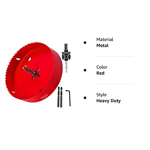 6 Inch Hole Saw for Making Cornhole Boards - Heavy Duty Steel - Corn Hole Drilling Cutter & Hex Shank Drill Bit Adapter for Cornhole Game