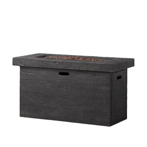 christopher knight home custer outdoor rectangular fire pit - 40,000 btu, grey