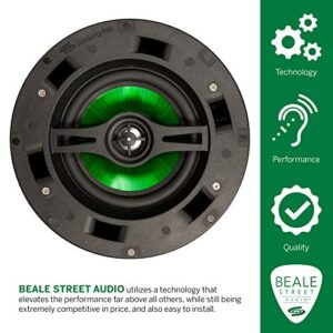 Beale Street 2-Way Dome Speakers - Pair in-Ceiling Surround Sound Speakers for Home Theatres - Patented Sonic Vortex Technology for Rich, Deep, and Clear Bass Frequency Sounds, 8.0 in Aluminum Dome