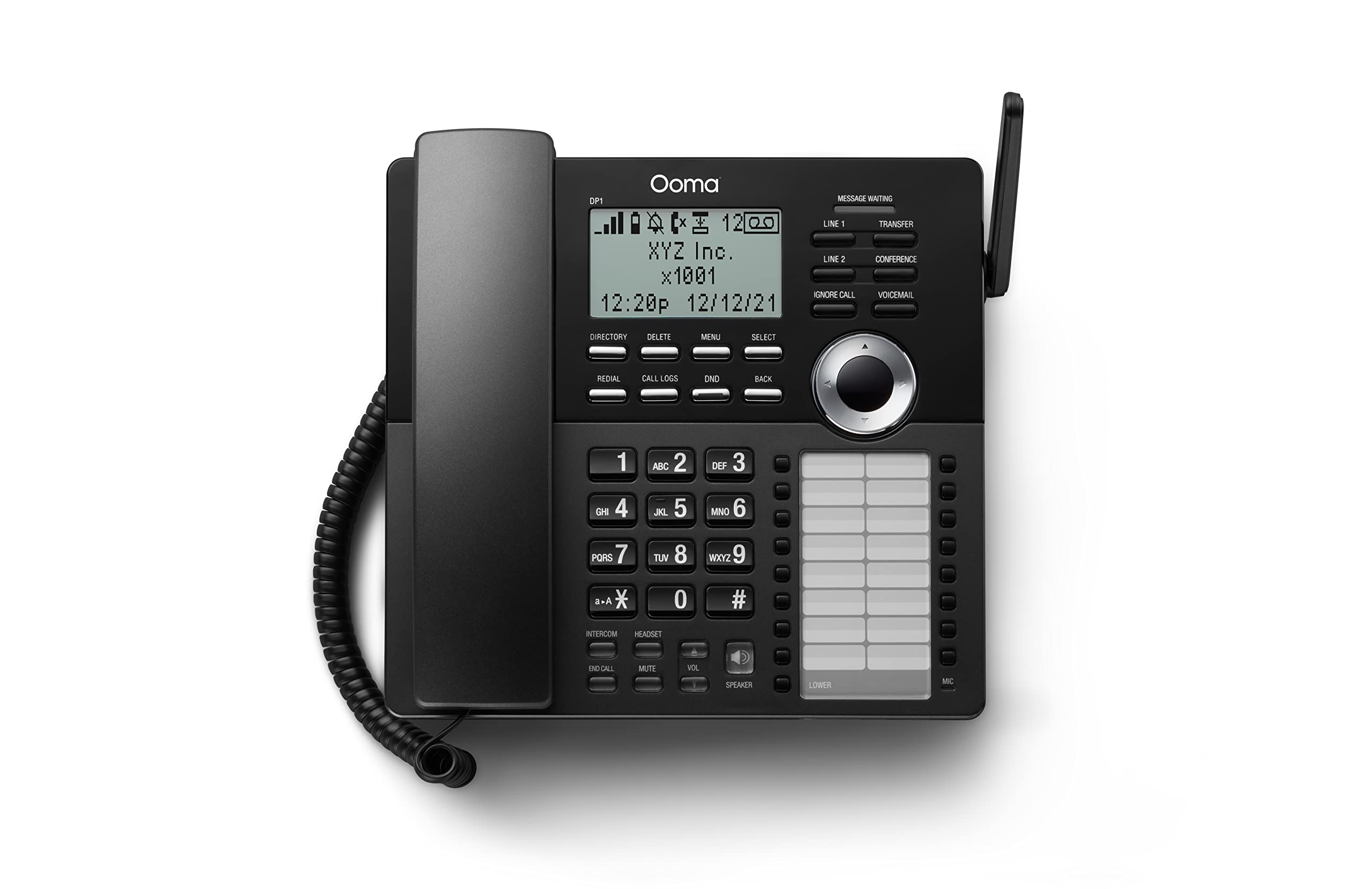 Ooma Office DP1-O Business Desk Phone –Connects wirelessly to Ooma Office base station. Works with Ooma Office cloud-based VoIP phone service for small business, Black.