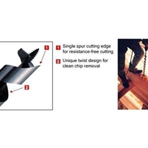 Wood Owl 06109 No. 600 3/4" x 24" Deep Cutting Combination Utility Ship Auger Boring Bits Single Flute Single Spur (3/4" x 24" 06109)