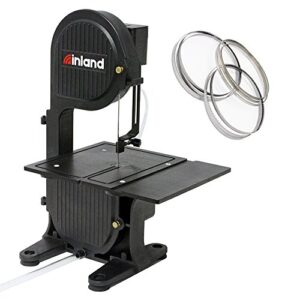 inland craft db-100 tabletop band saw machine | cuts glass stone wood metals plastics | includes three band saw blades