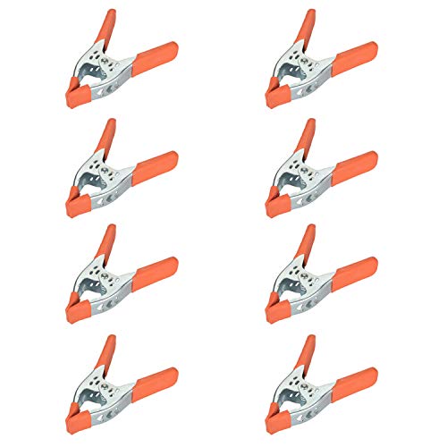 Houseables Spring Clamp, A Clamps, Hand Squeeze Clips, 6 Inch, Metal, 8 Pack, Orange, Heavy Duty, Large, Strong, Quick Grip, Strong Hardware Claps for Woodworking, Wood, Pony, Photography, Furniture