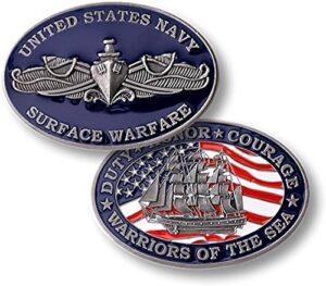 u.s. navy surface warfare warriors of the sea challenge coin