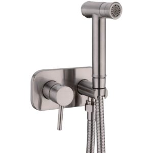 trustmi toilet concealed hot and cold bidet spray set,brushed nickel