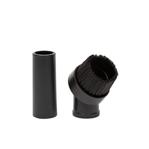 shop-vac 9199700 round brush nozzle w/adaptor, plastic construction, black in color, fits 1-1/4 inch and 1-1/2 inch diameters, (1-set)