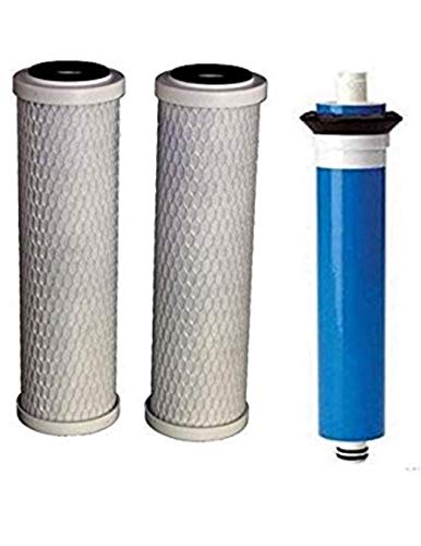 CFS – 3 Pack Water Filter Set Includes Carbon Filter Cartridges and Membrane Compatible with GE FX12P, FX12M, GXRM10RBL Models – Whole House Replacement Reverse Osmosis Filtration System