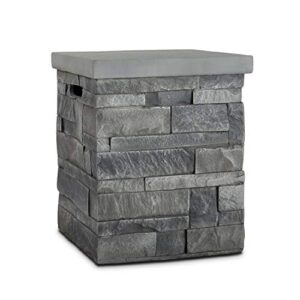 real flame t0027-gls propane tank cover, gray ledgestone