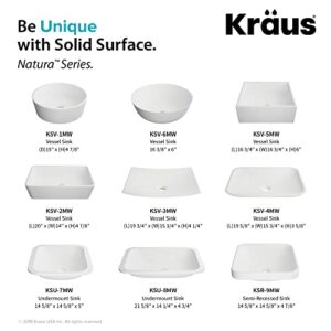 Kraus KSV-4MW Natura Bathroom Sink, Rectangular 19.6 x 15.7 inch