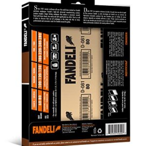 Fandeli | Multi-Purpose Sanding Paper | Assorted Grits (80,120,220) | 25 Sheets of 9'' x 11'' | Perfect for Sanding Metal and Sanding Wood | Hand Sanding | Orbital Sanders