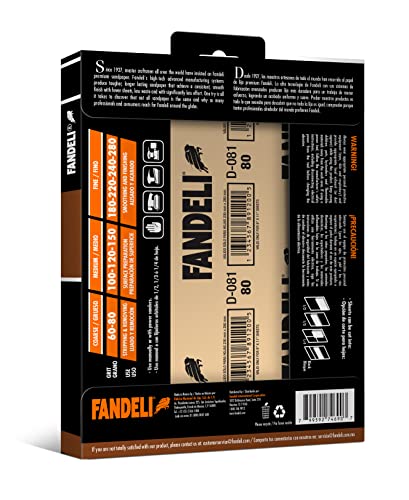 Fandeli | Multi-Purpose Sanding Paper | Assorted Grits (80,120,220) | 25 Sheets of 9'' x 11'' | Perfect for Sanding Metal and Sanding Wood | Hand Sanding | Orbital Sanders