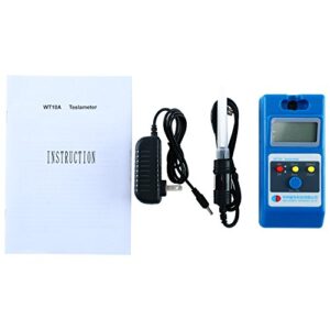 Homend LCD Gaussmeter Tesla Meter WT10A Surface Magnetic Field Tester with Ns Function + Metal Probe