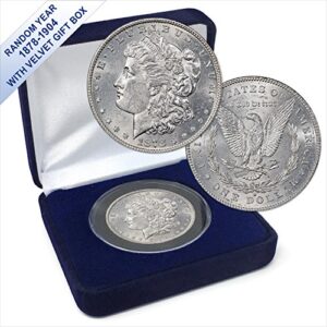 (1878-1904) morgan silver dollar (bu) - with velvet gift box $1 brilliant uncirculated