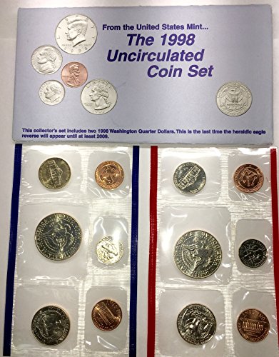 1998 P D US Mint Set 10 Pieces comes in US mint Packaging Brilliant Uncirculated