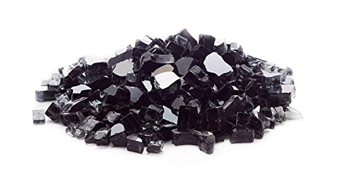 Cookingstar Fire Pit Fireplace Glass, High Luster 10-Pound x 1/2-Inch Fire Glass (Dark Matter Black)