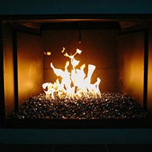 Cookingstar Fire Pit Fireplace Glass, High Luster 10-Pound x 1/2-Inch Fire Glass (Dark Matter Black)