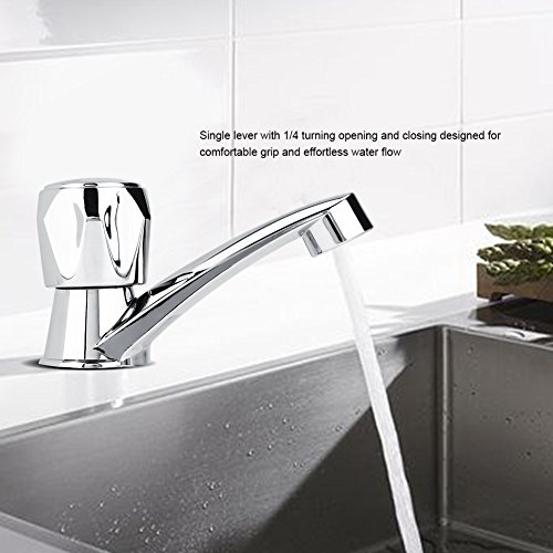 Basin Faucet Single Handle Water Nozzle Cold Water Tap G1/2 Electroplate for Bathroom Kitchen Rest Room Bathtub(Diamond Handle G1/2)